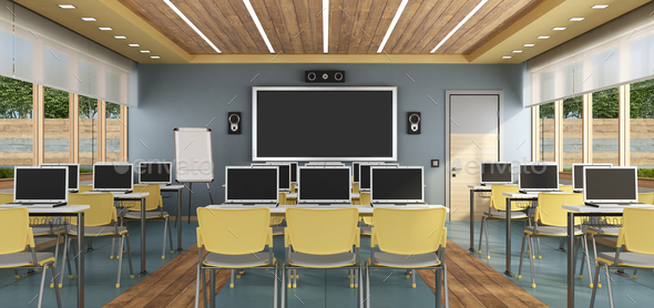 Modern multimedia classroom Stock Photo by archideaphoto | PhotoDune